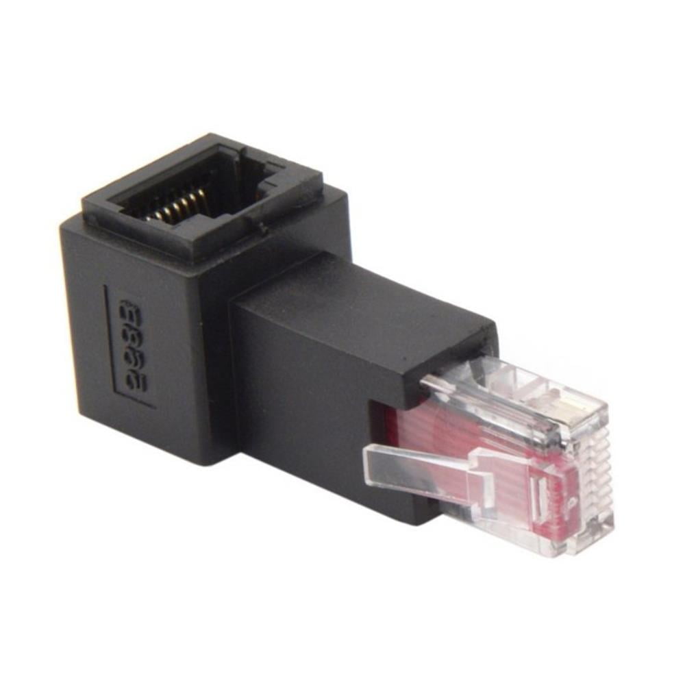 RJ45 Male to Female Adapter Left Angled 90 Degree 8P8C FTP STP UTP Cat ...