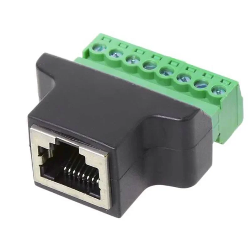 RJ45 Network Adapter Male Female Plug to 8 Pins Screw Terminal RJ45 ...