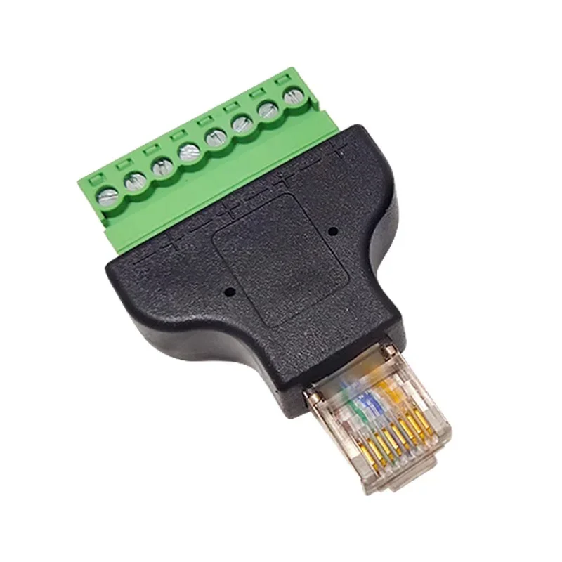 RJ45 Network Adapter Male Female Plug to 8 Pins Screw Terminal RJ45 ...