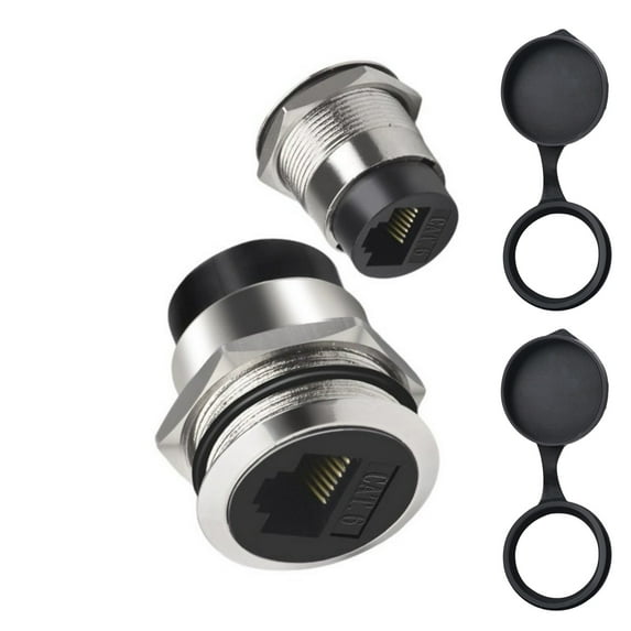 RJ45 Panel Mount Connector Cat6 Ethernet Pass Through Cable Coupler ...