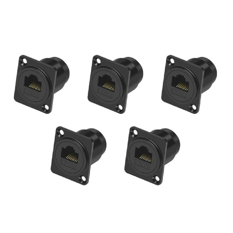 RJ45 Panel Mount Connector Cat6 Ethernet Pass Through Cable Coupler ...
