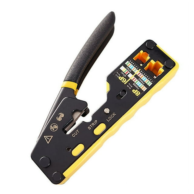 RJ45 Pass Through Crimp Tool for Cat5 Cat6 Modular Connector Ethernet ...