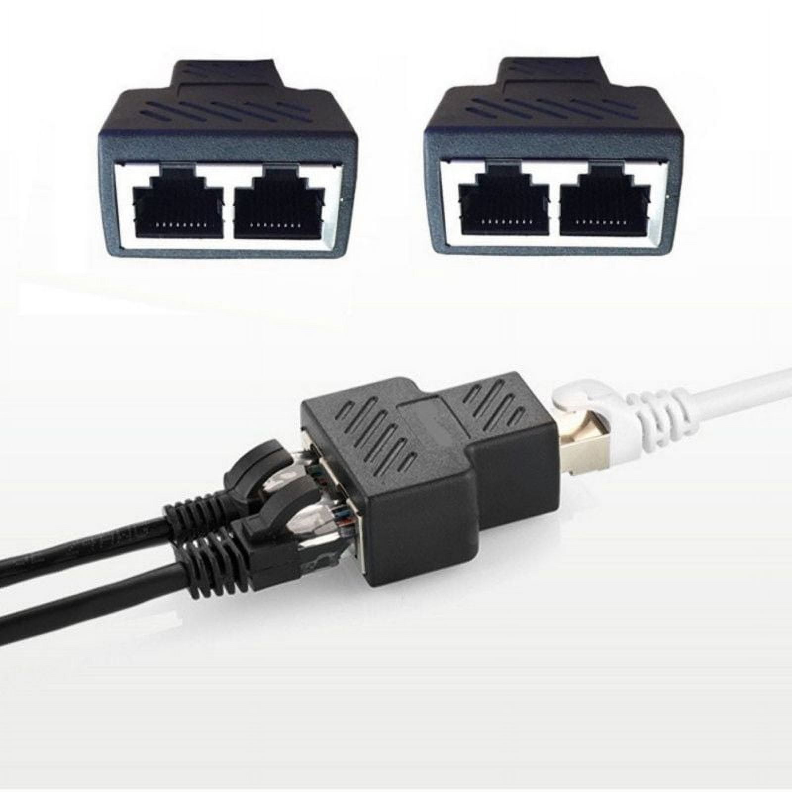 RJ45 Splitter Adapter 1 to 2 Ways Dual Female Port CAT5/6/7 LAN ...