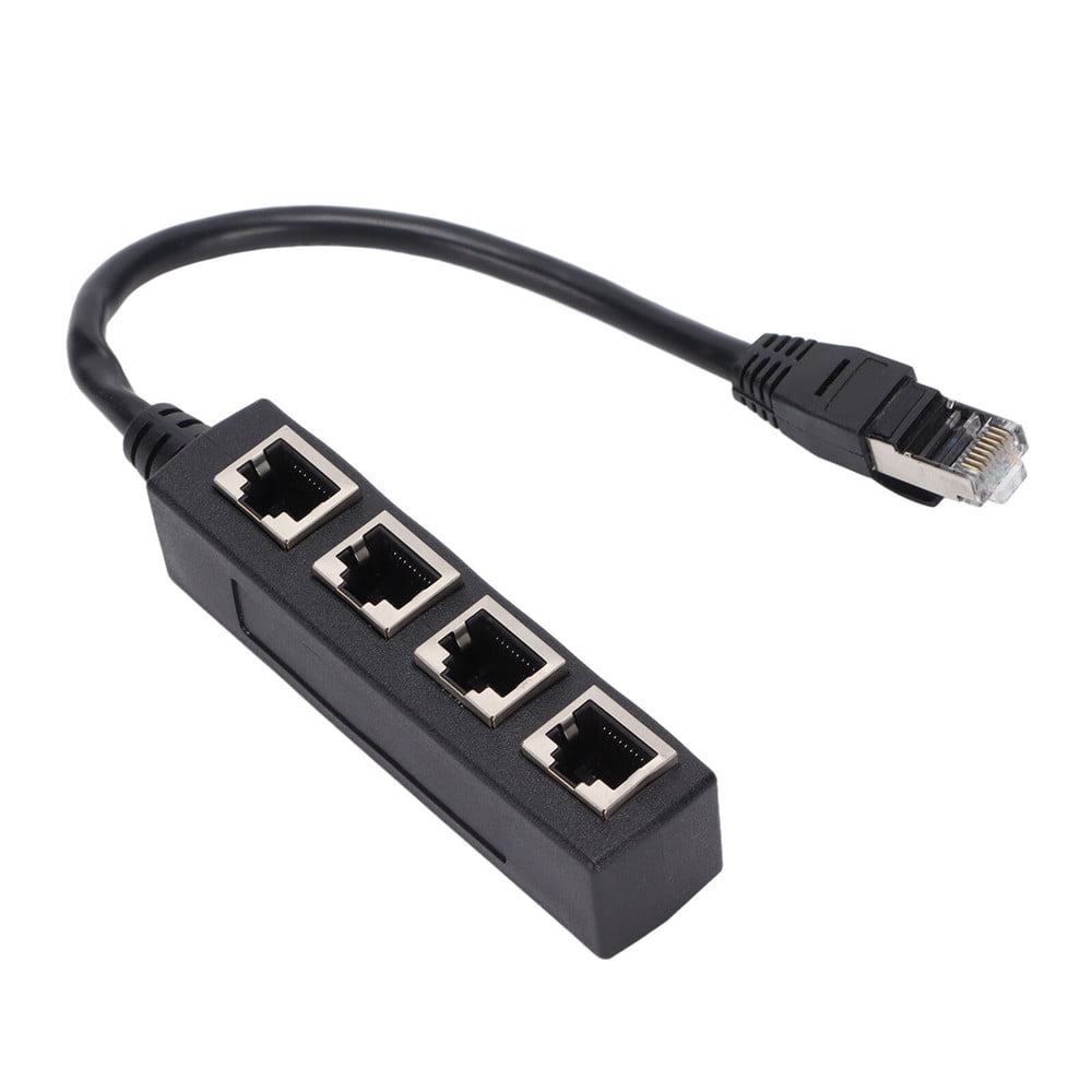 RJ45 Splitter Adapter LAN Ethernet Cable 1-4 Way Port Connector Plug ...