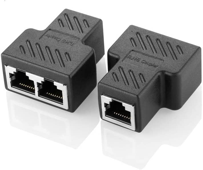 RJ45 Splitter Connectors Adapter 1 to 2 Ethernet Coupler Double Socket ...