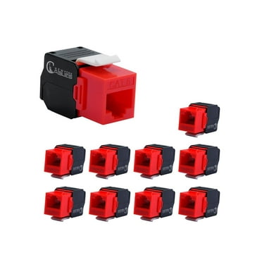 RJ45 Cat6 Keystone Jack 50-Pack 180° Horizontal UTP Ethernet Toolless ...