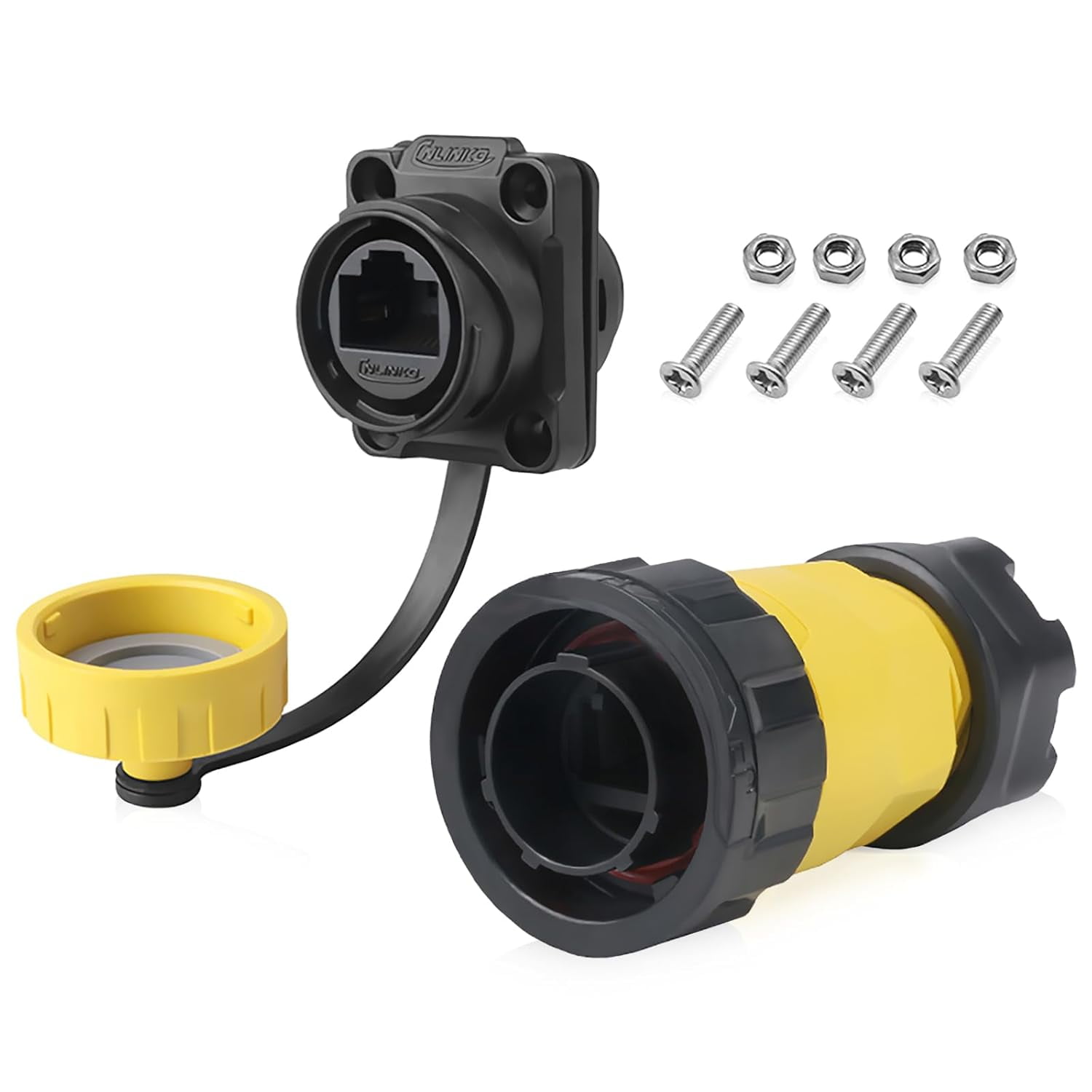 RJ45 Waterproof Connector, Cat6 RJ45 Ethernet Industrial Waterproof ...