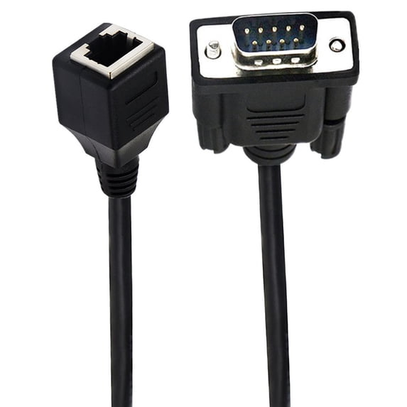 RJ45 to RS232 DB9 9Pin Port Male to RJ45 Female CAT5 Ethernets Consoles ...
