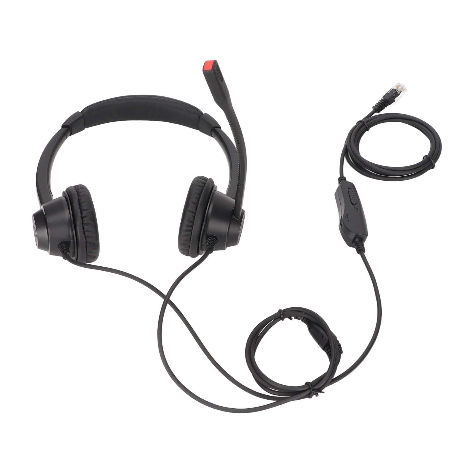 RJ9 Headset Noise Cancelling Mute Function Corded Business Headphone ...