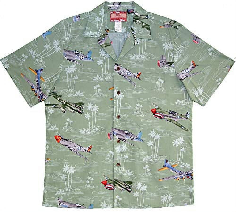 RJC Men's USA Island Airplane Shirt, Sage, M - Walmart.com