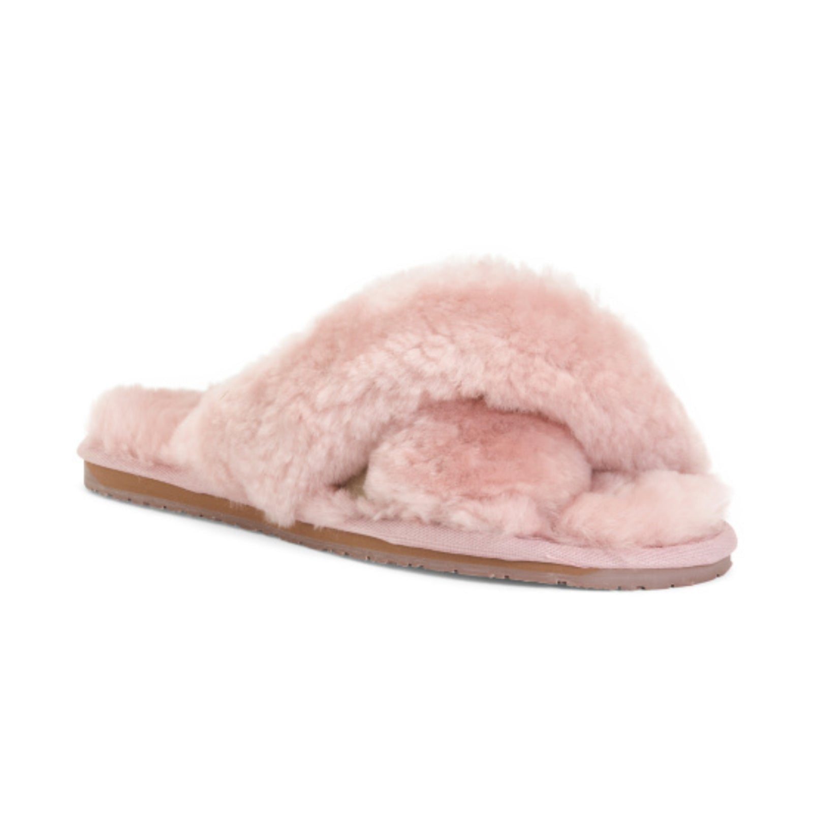 RJS Fuzzies Women's Emma X-Cross Fuzzy Genuine Sheepskin Cozy Slippers ...