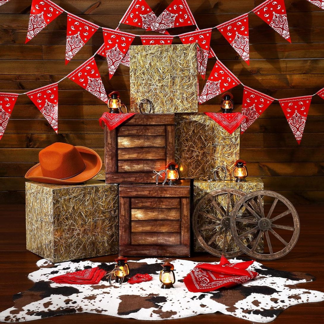 RJTZ 40 Pcs Cowboy Theme Party Decoration Western Party Decor Rodeo ...