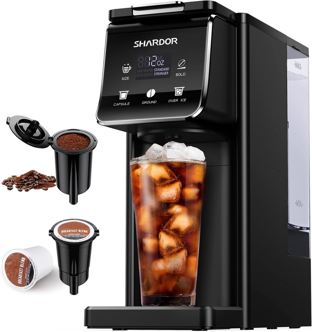 RJTZ Coffee Maker Hot & Iced With Bold Setting,Single Serve Coffee ...