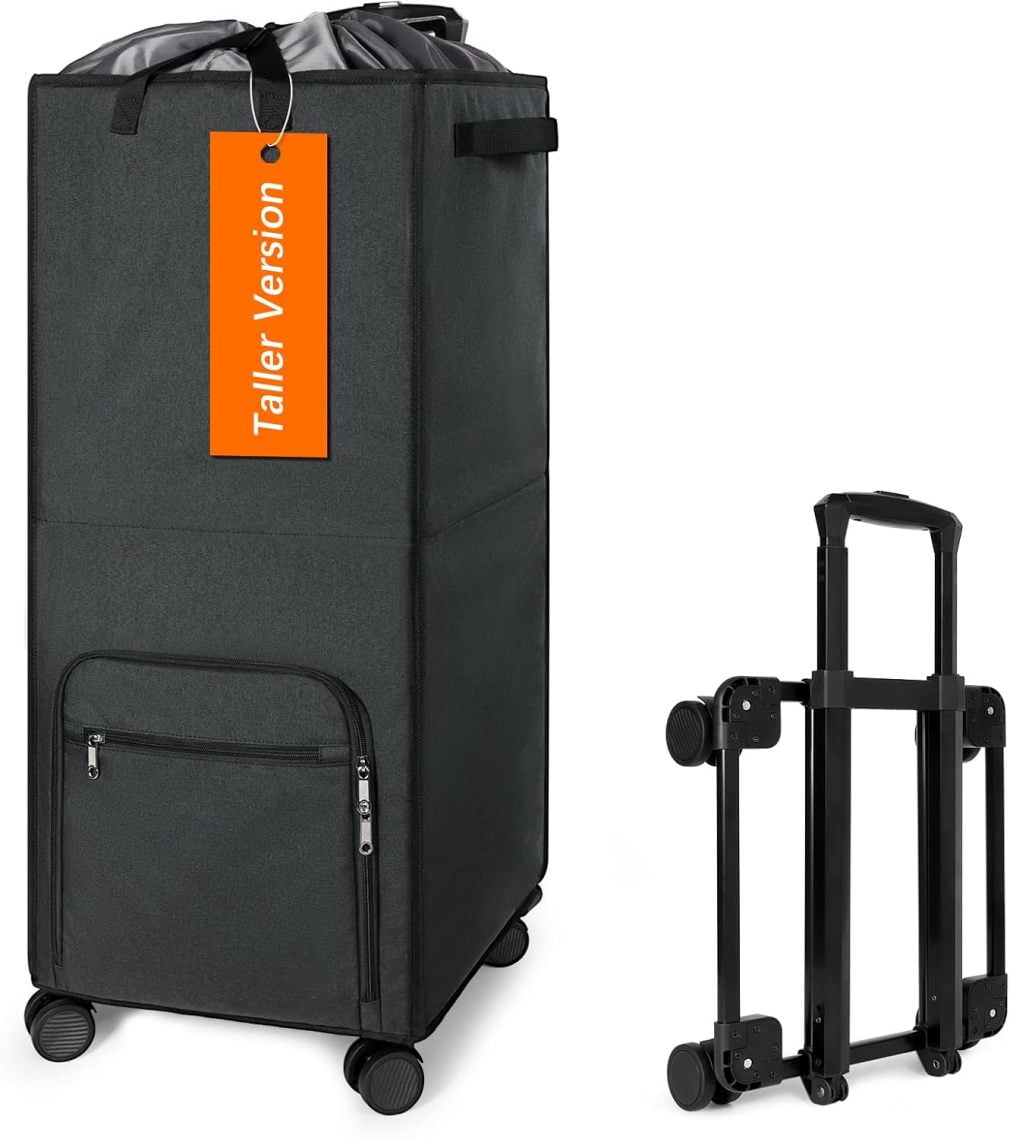 RJTZ Extra Large 2 in 1 Rolling Laundry Basket with Wheels, 110L ...