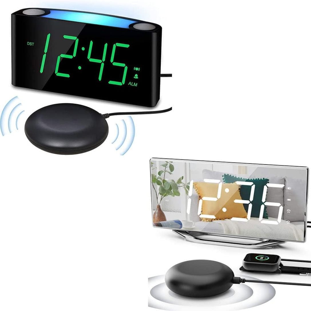 RJTZ Extra Loud Vibrating Alarm Clock with Bed Shaker for Heavy Sleeper ...