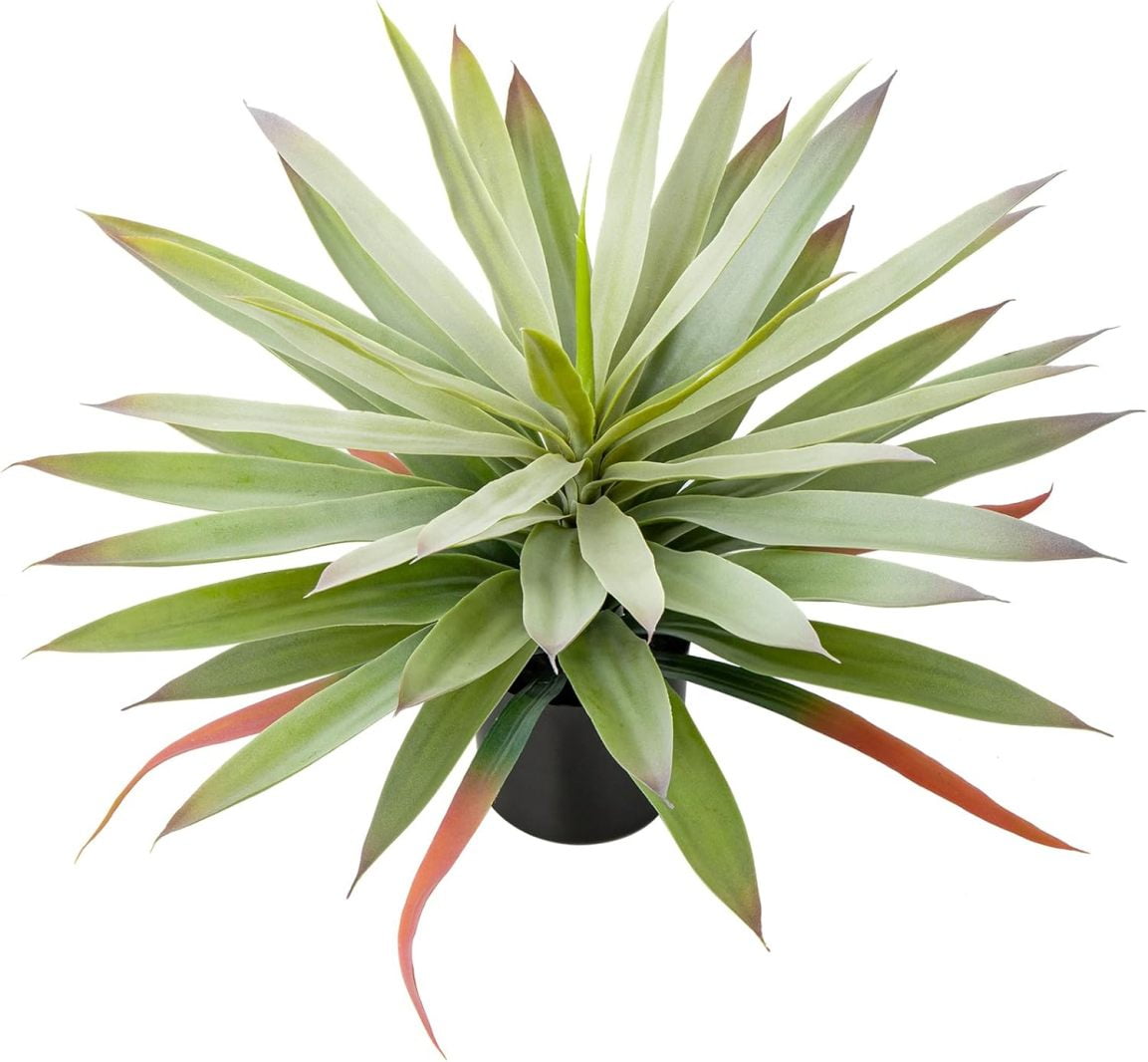 RJTZ Large Fake Agave Plant 17.3 Inch Artificial Yucca Potted Plants ...