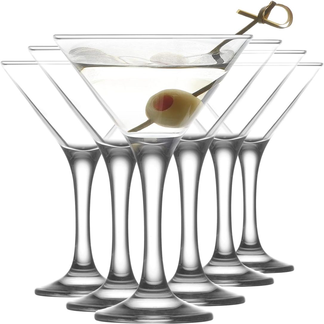 RJTZ Martini Glasses Set of 6 - Martini Cocktail Glass Set 6 Oz ...