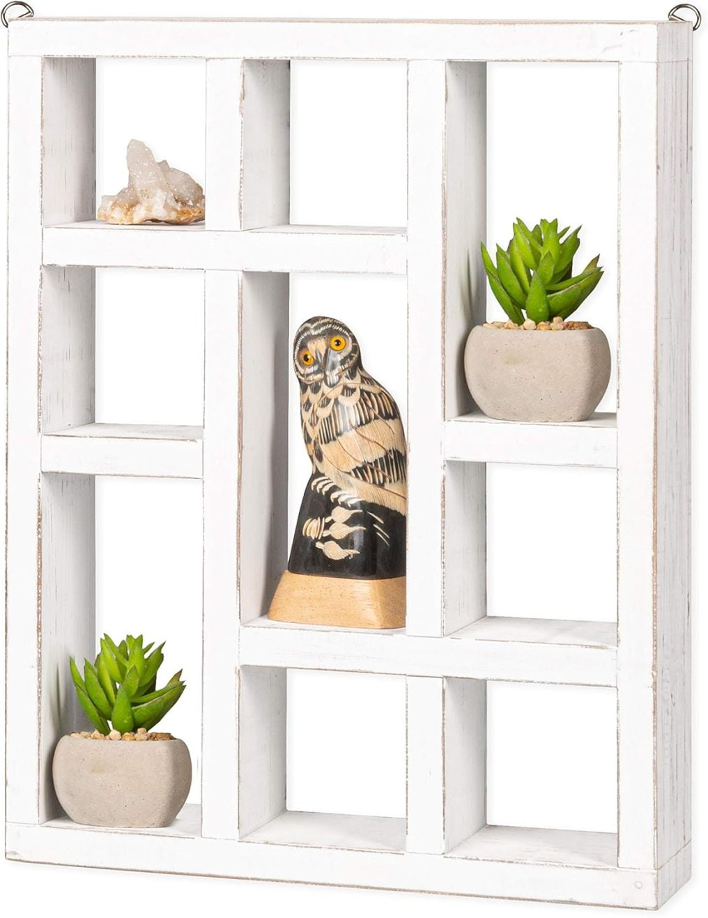 RJTZ Rustic Wood Knick Knack Floating Shelf Weathered White - Wall ...