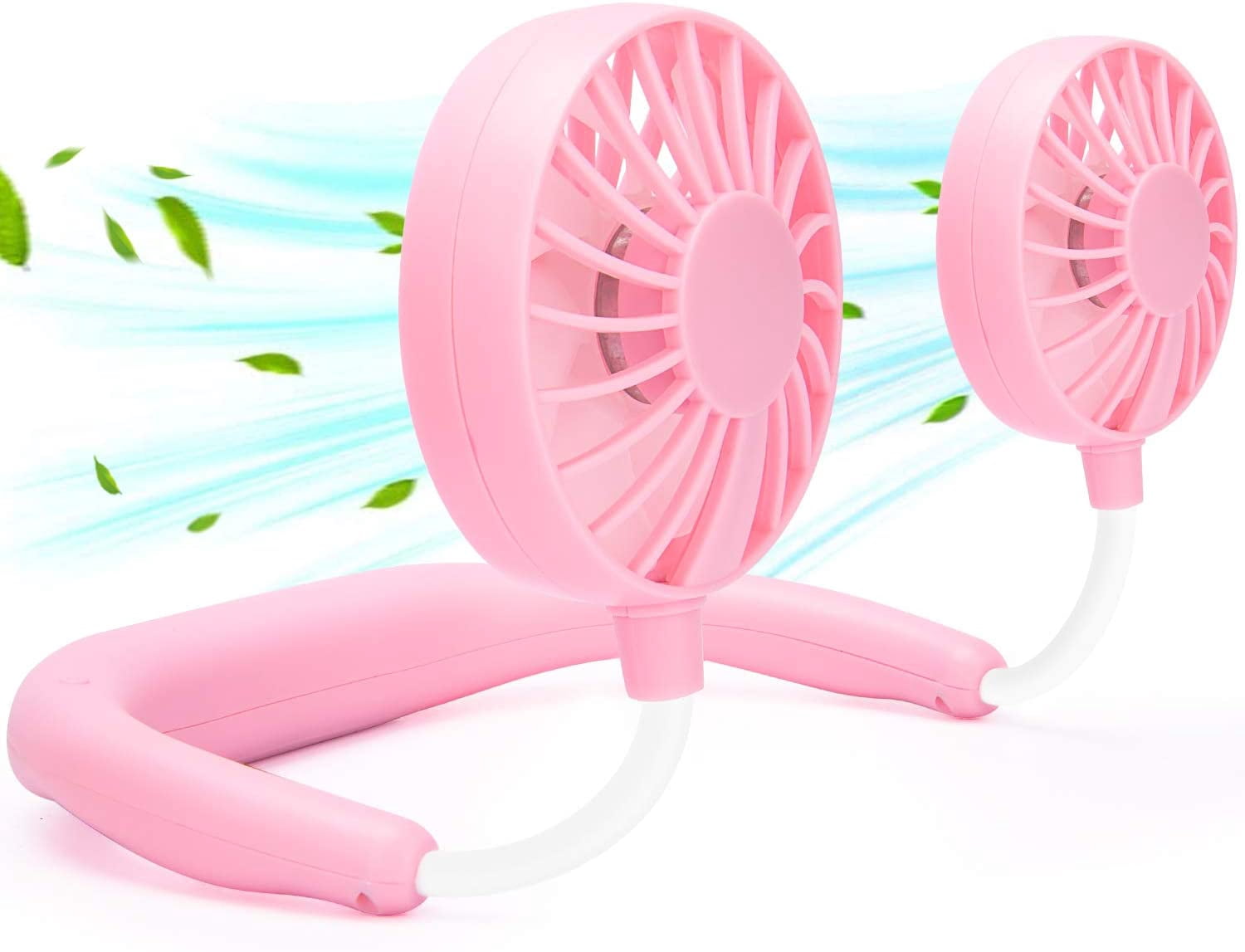 RJVW Portable Neck Fan, Hand Free Personal Hanging Neck Sports Fan USB ...