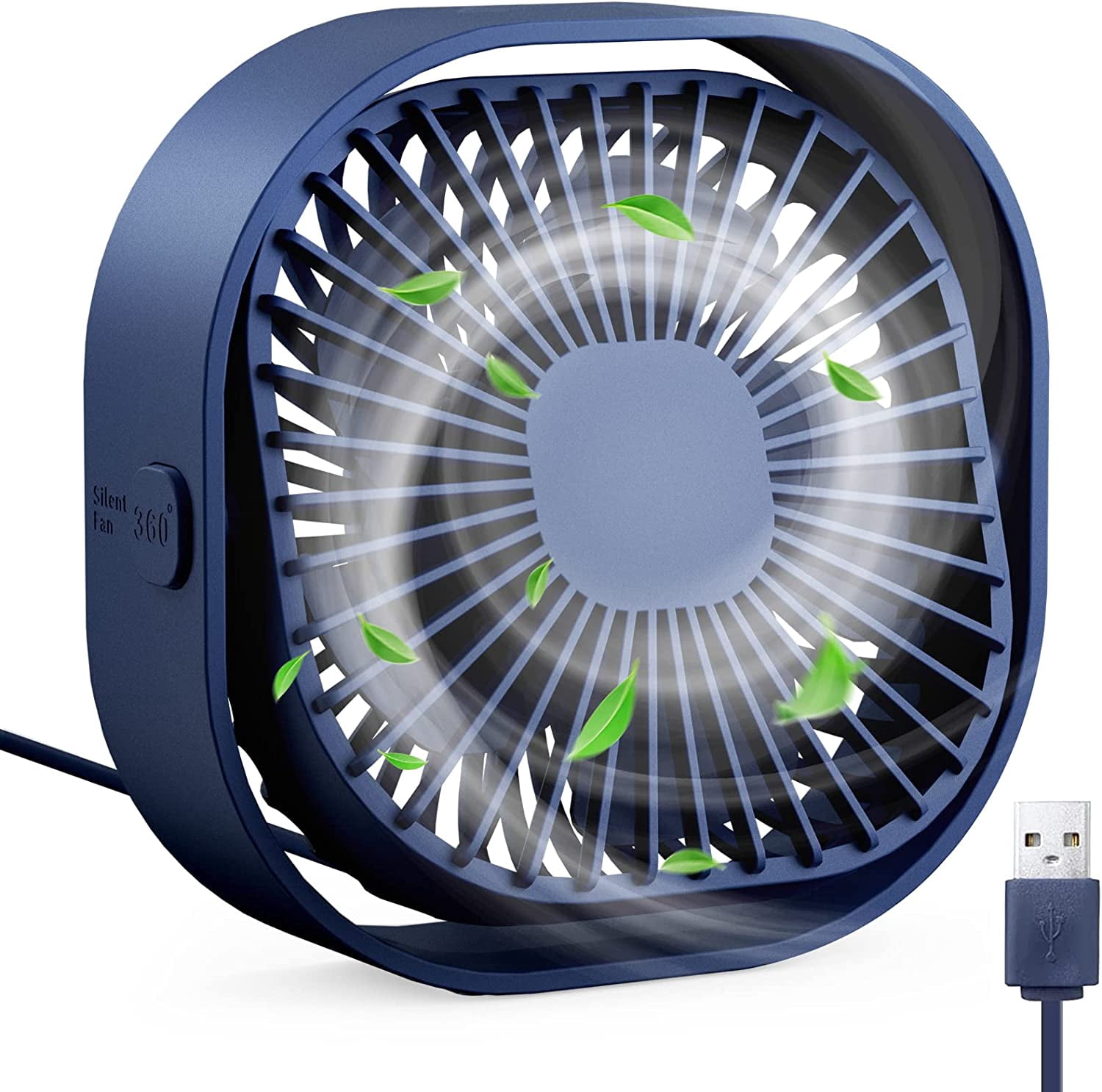 RJVW Small USB Desk Fan,3 Speeds Portable Table Fan, 4 inch Personal ...