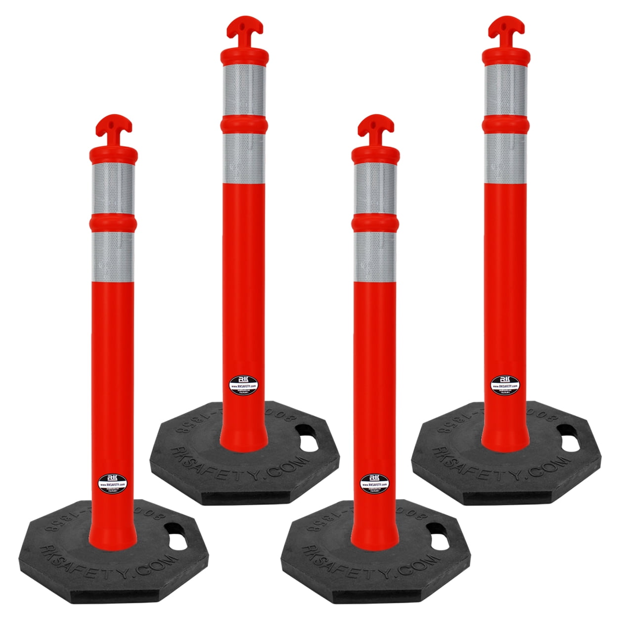 RK DPOST2T Polyethylene Portable Delineator Post with 13 lbs Octagonal ...