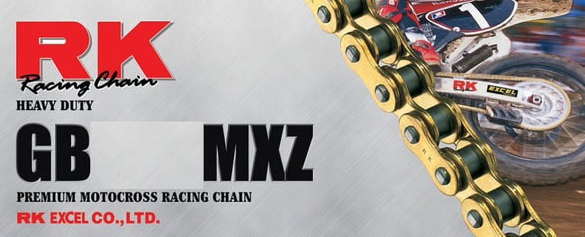 RK GB420MXZ Heavy Duty Gold MX Race Motorcycle Chain - 114 Link ...