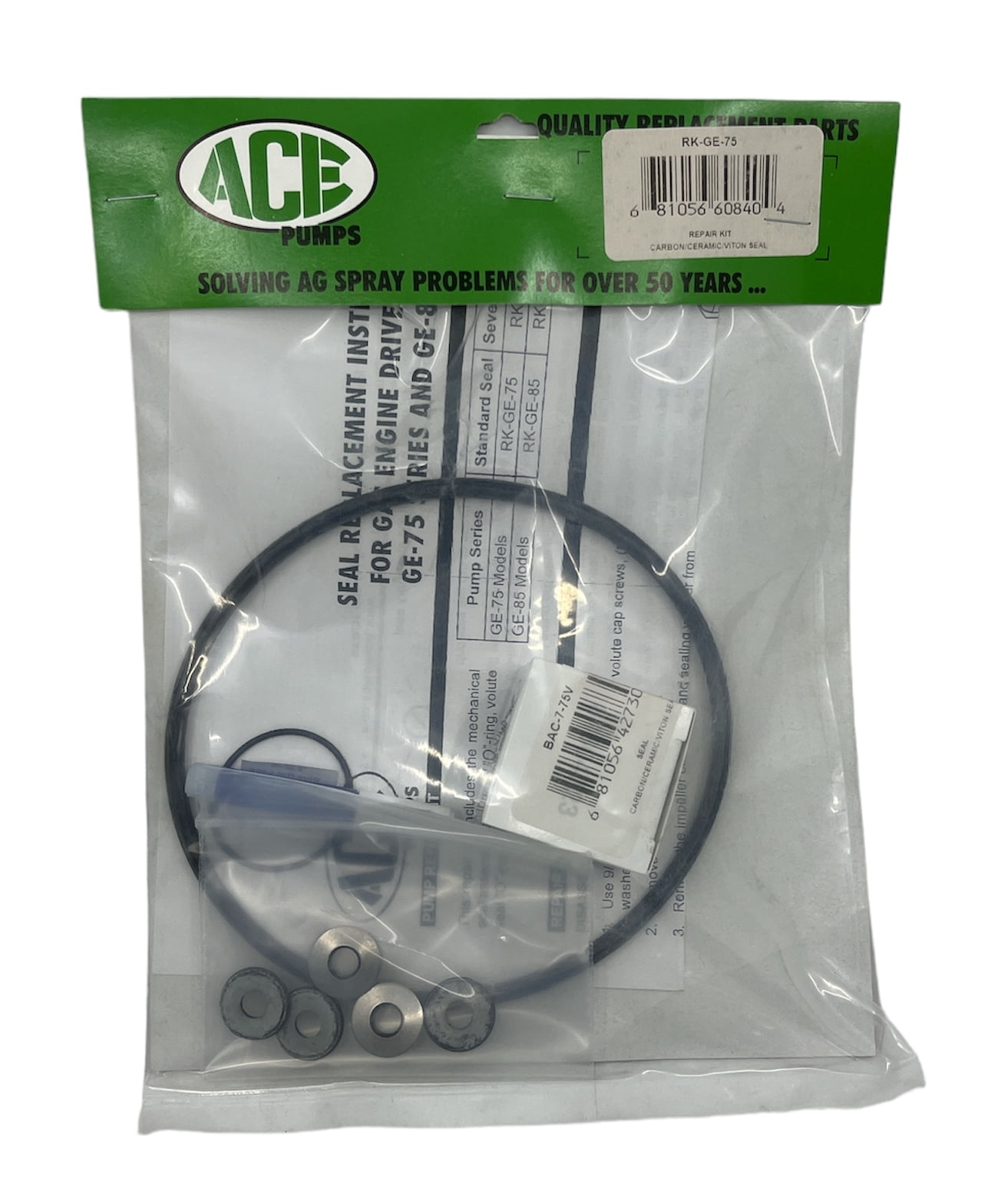 Ace Pumps Repair Seal Kit for FMC-75-HYD, GE-75 Series Pump - RK-GE-75 ...