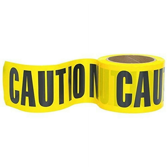 RK High-Visibility Yellow Caution Barricade Tape 3" X 1000 Feet, Tear Resistant Design (1 Roll ...