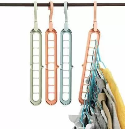 RK RETAILER 9 Hole Plastic Hanger Hanging Hook Indoor Wardrobe Clothes ...