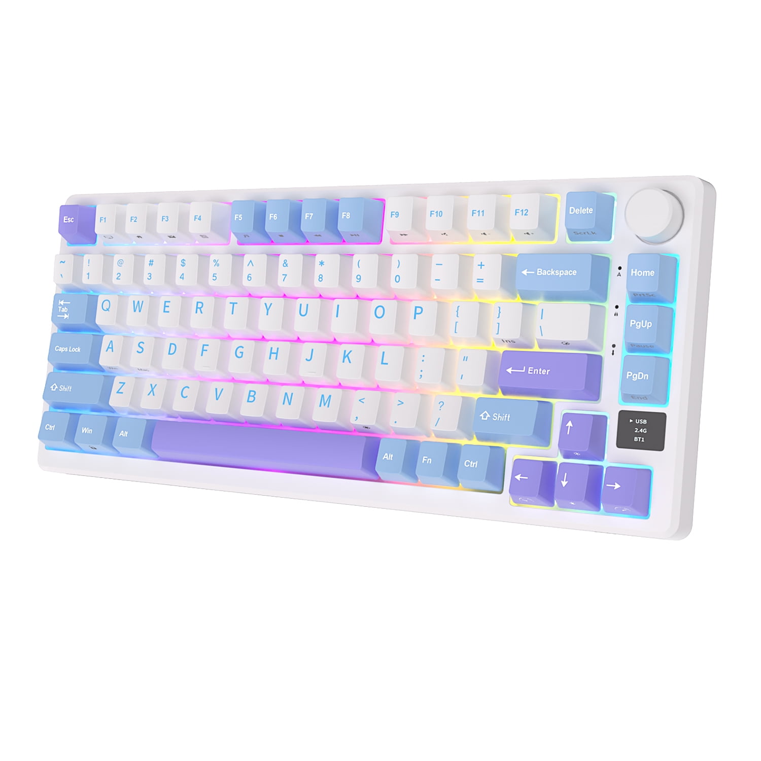 RK ROYAL KLUDGE M75 Mechanical Keyboard 2.4GHz/Bluetooth/USB-C Wired ...