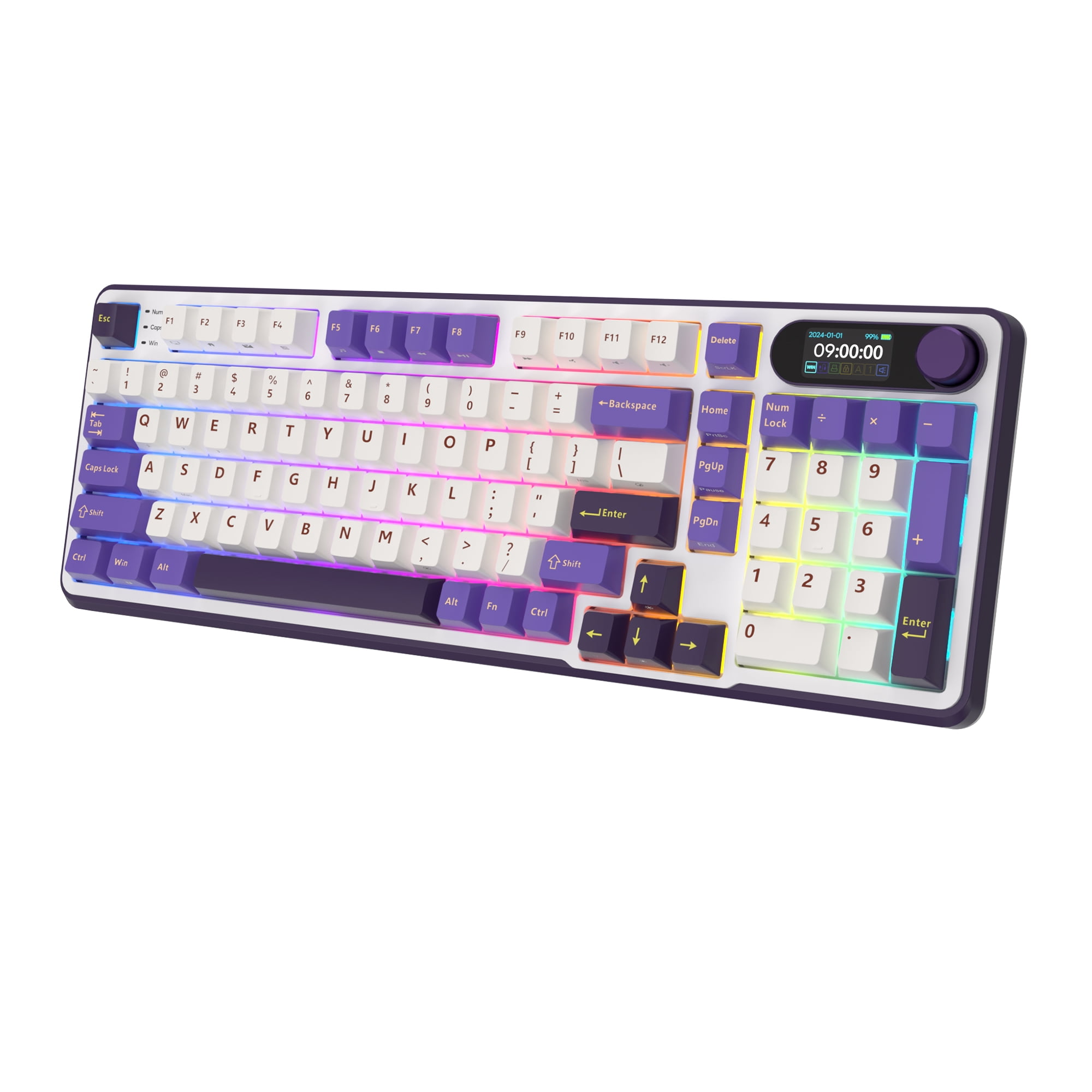 RK ROYAL KLUDGE Mechanical Keyboard Smart Display Knob Top Mount 96% ...