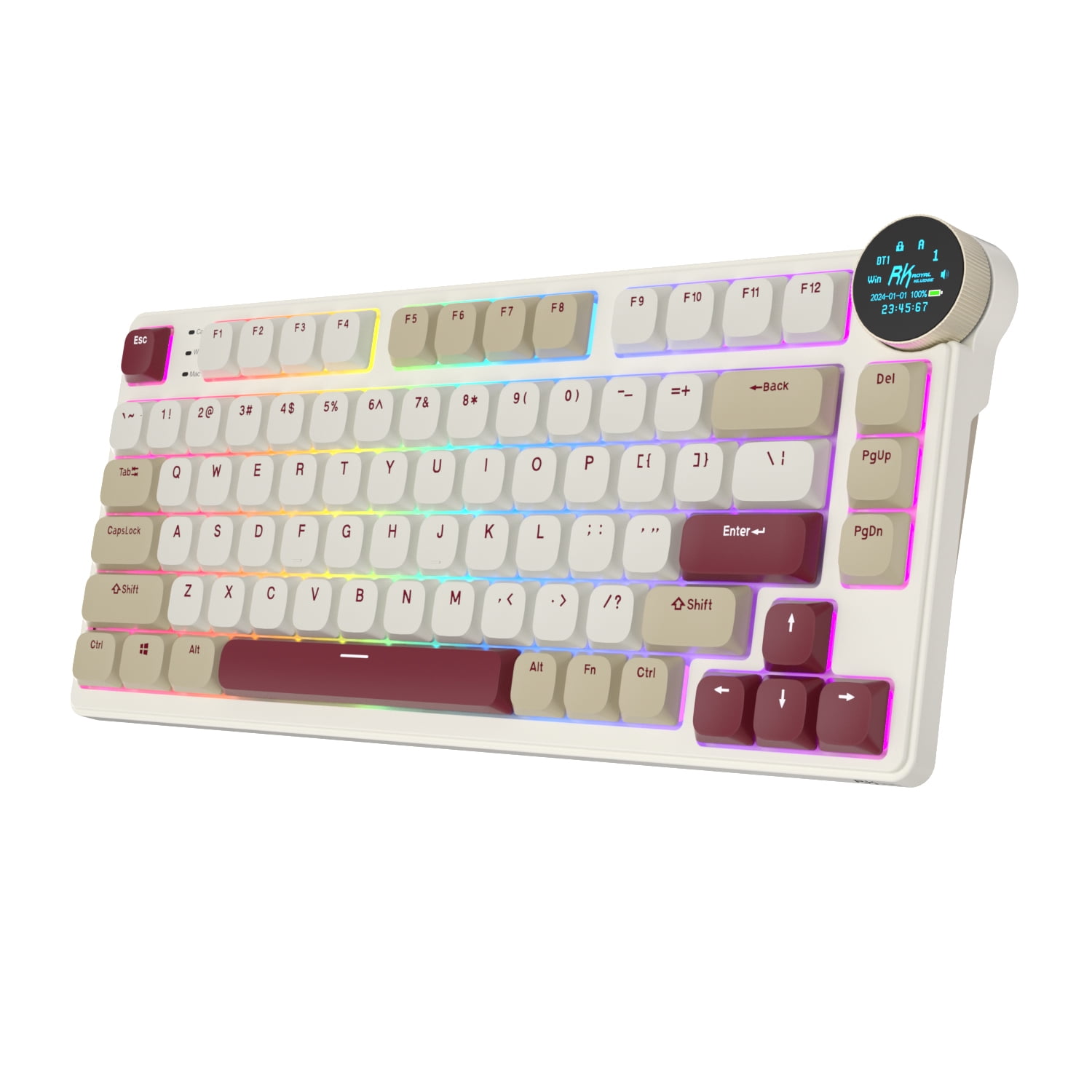 RK ROYAL KLUDGE N80 Low Profile Mechanical Keyboard w/Smart Display ...
