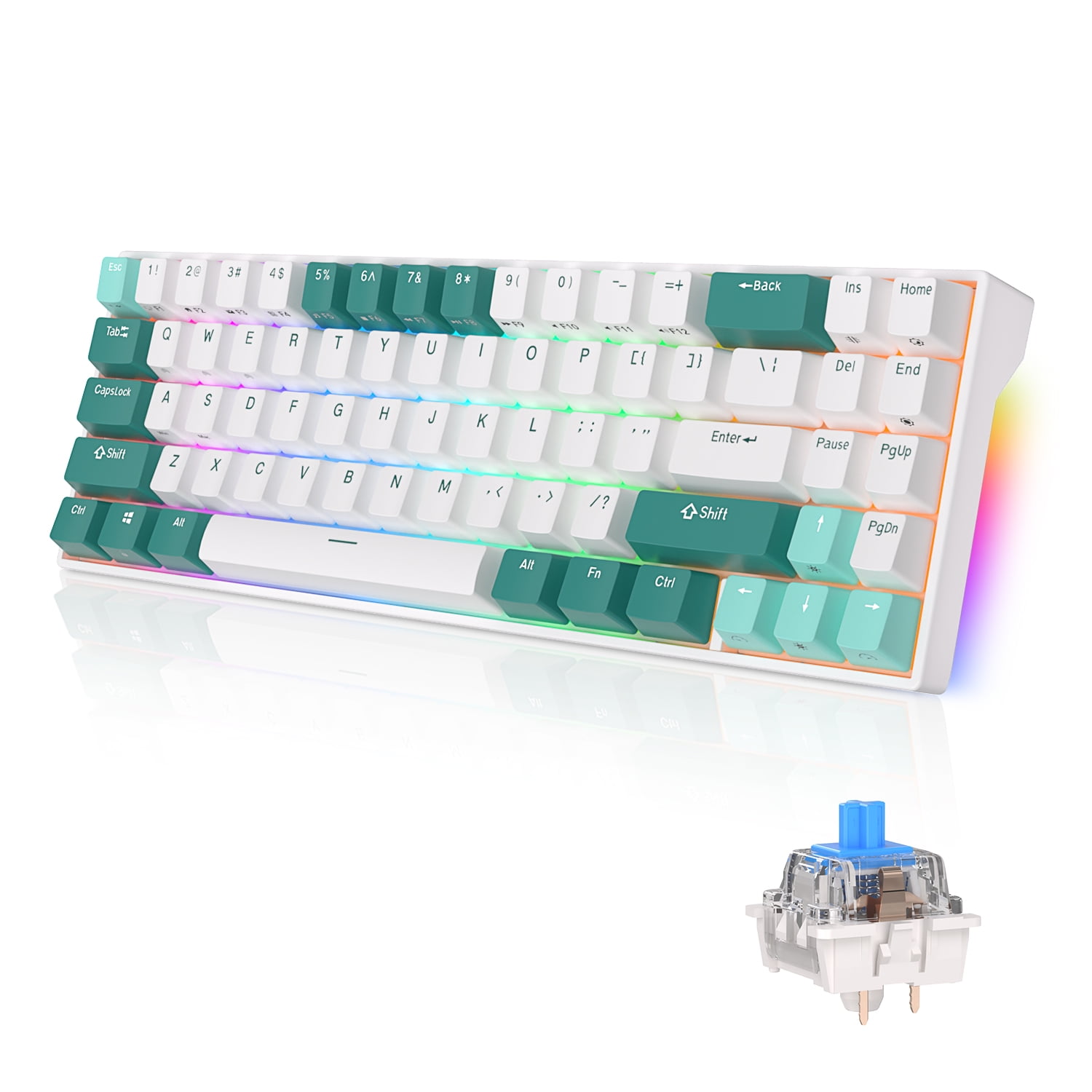 RK ROYAL KLUDGE RK71 Mechanical Gaming Keyboard - 70% Layout Compact ...
