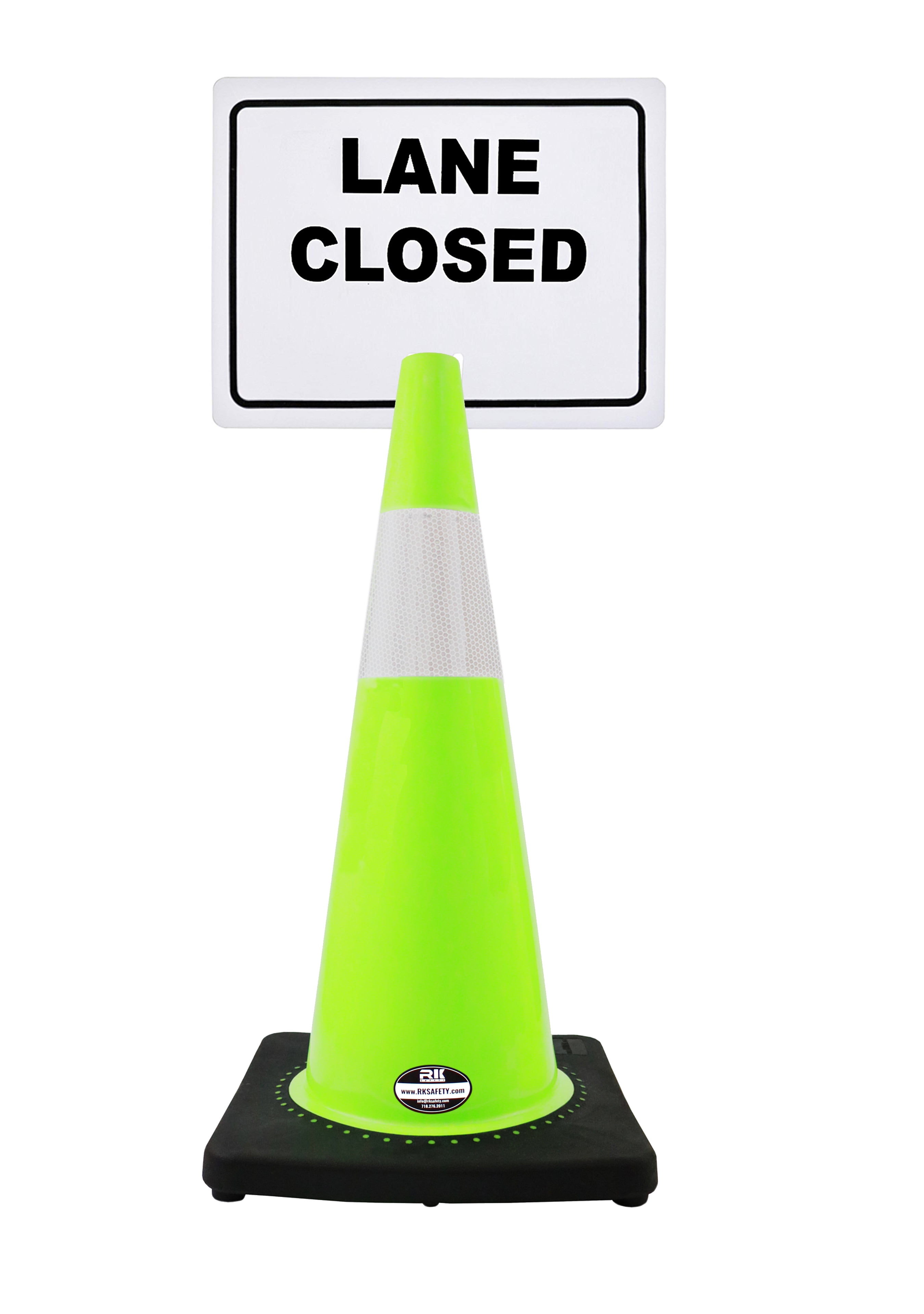 RK-Safety 28" Lime Cone, Black base With One 6" Reflective Tape, Plus ...
