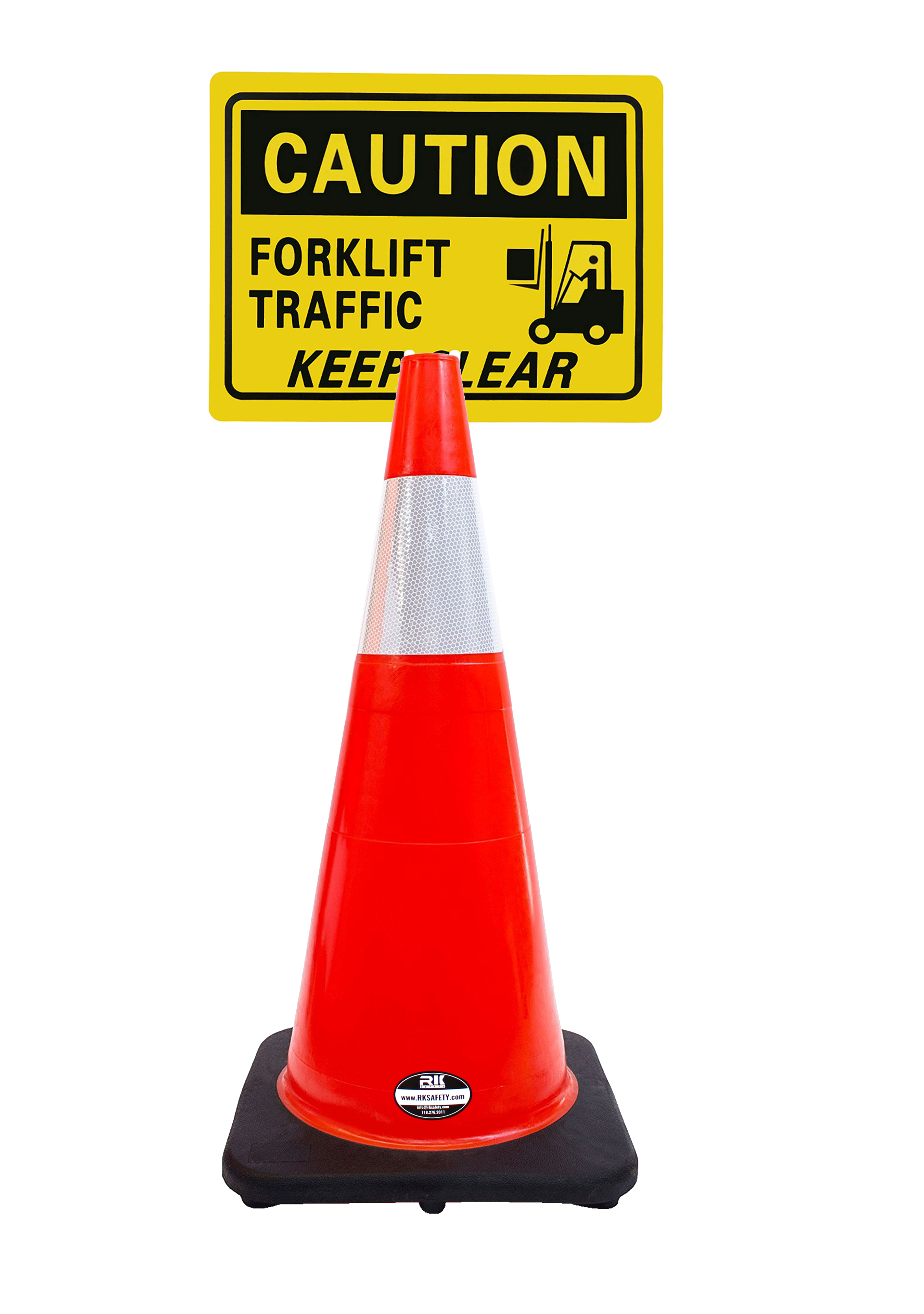 RK-Safety 28" Orange Cone, Black base With One 6" Reflective Tape, Plus ...