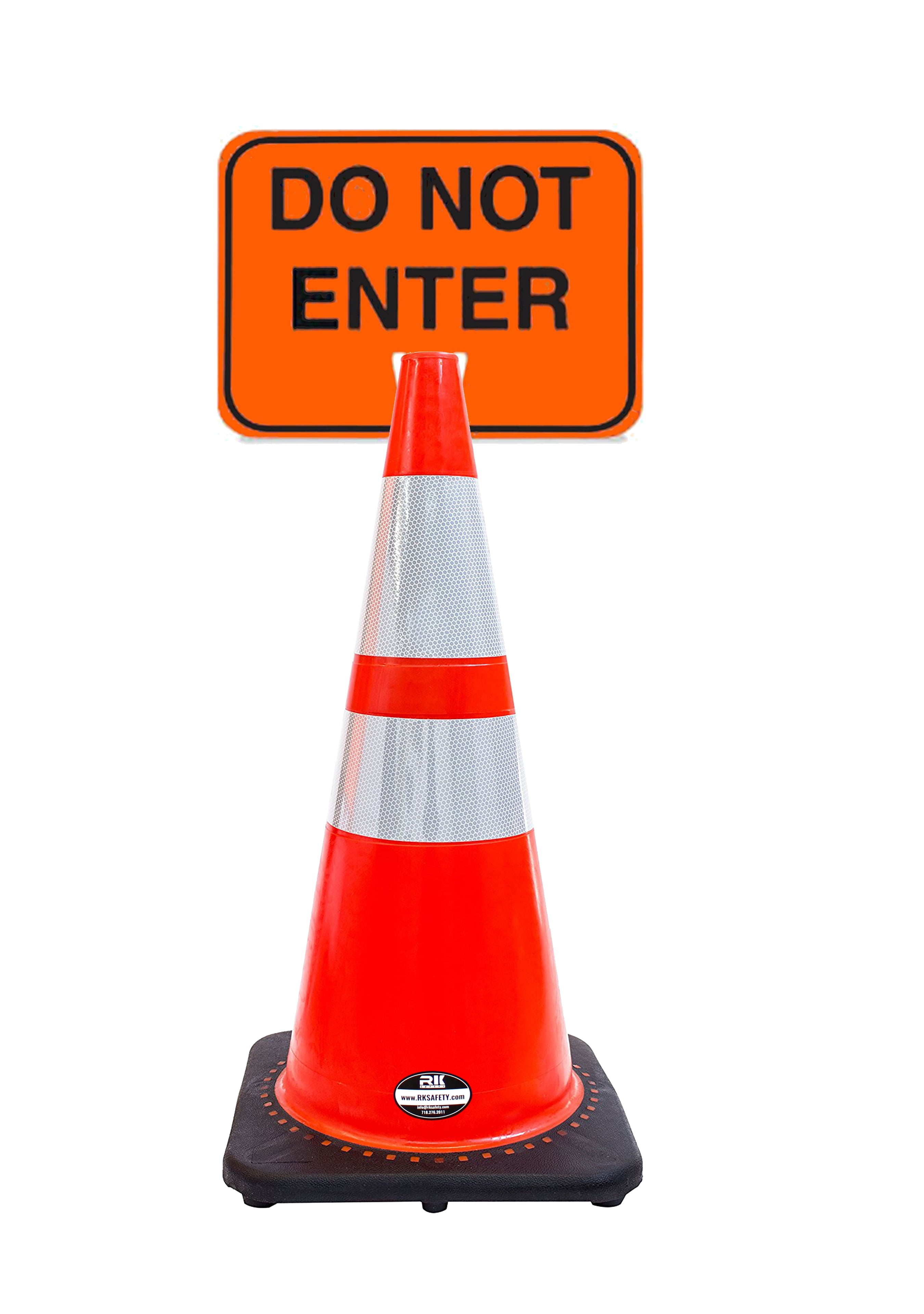 RK-Safety 28" Orange Cone, Black base With Two Reflective Tape, Plus ...