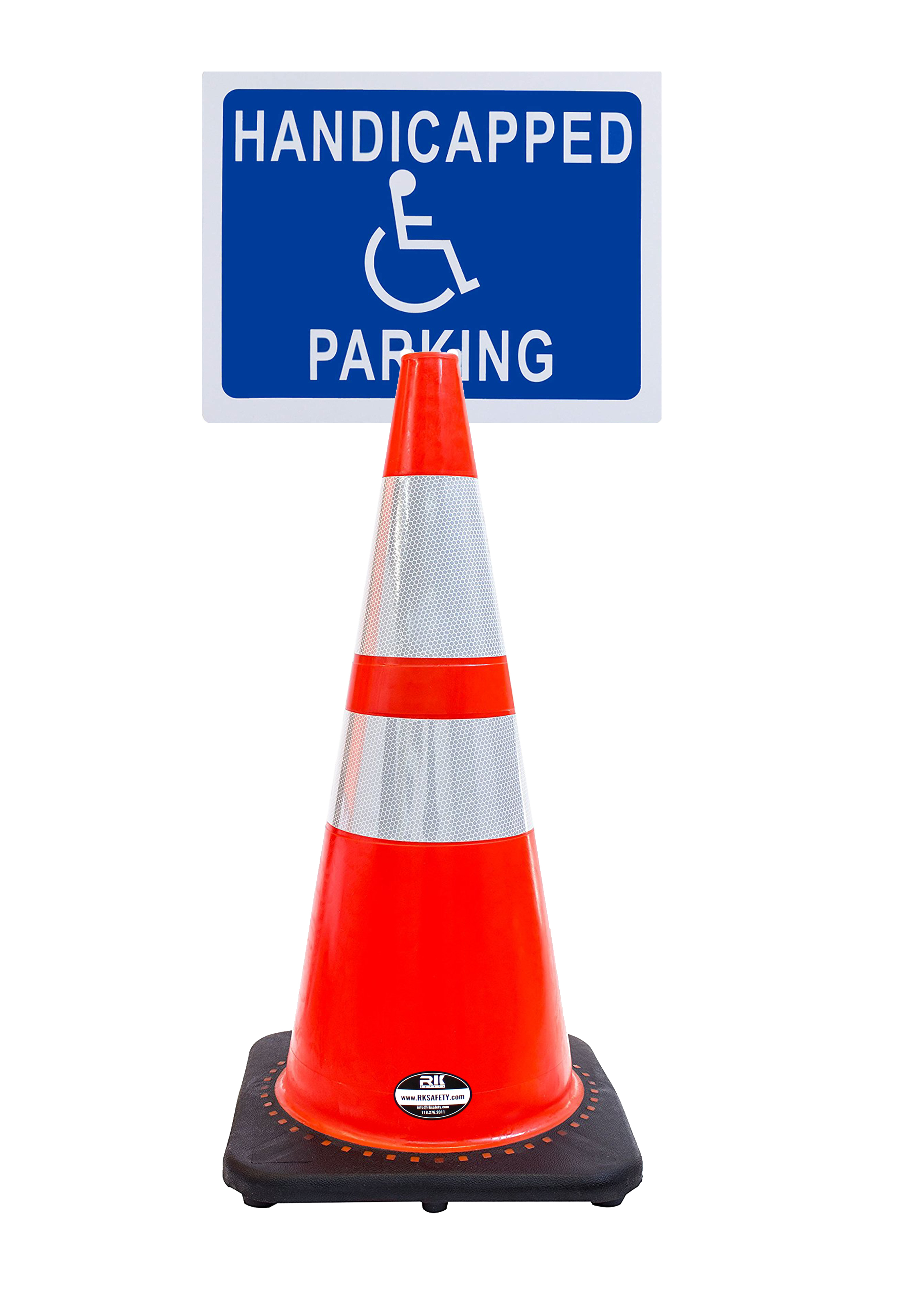 RK-Safety 28" Orange Cone, Black base With Two Reflective Tape, Plus ...