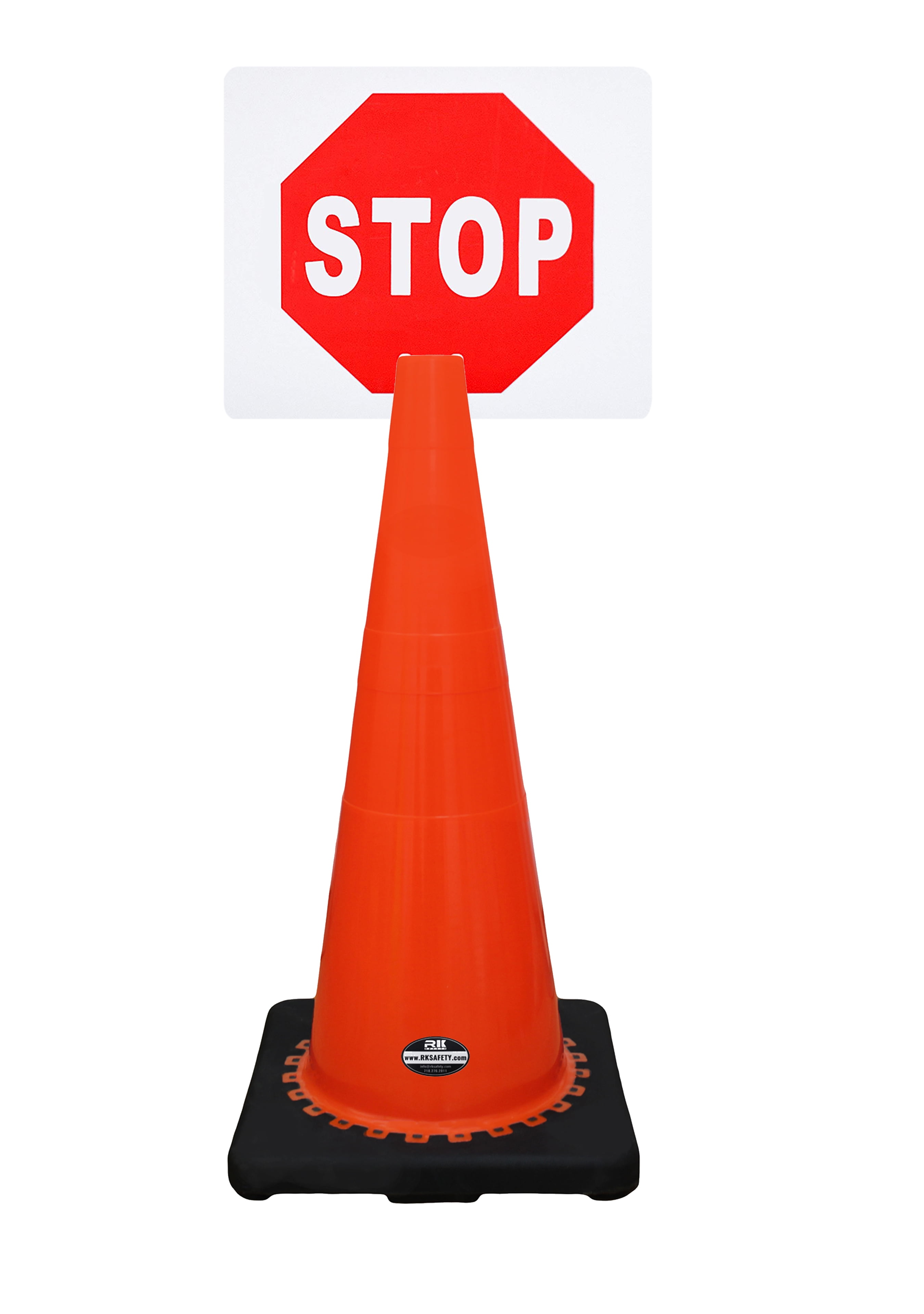 RK-Safety 28" Orange Cone, Black base without Reflective Tape, Plus ...