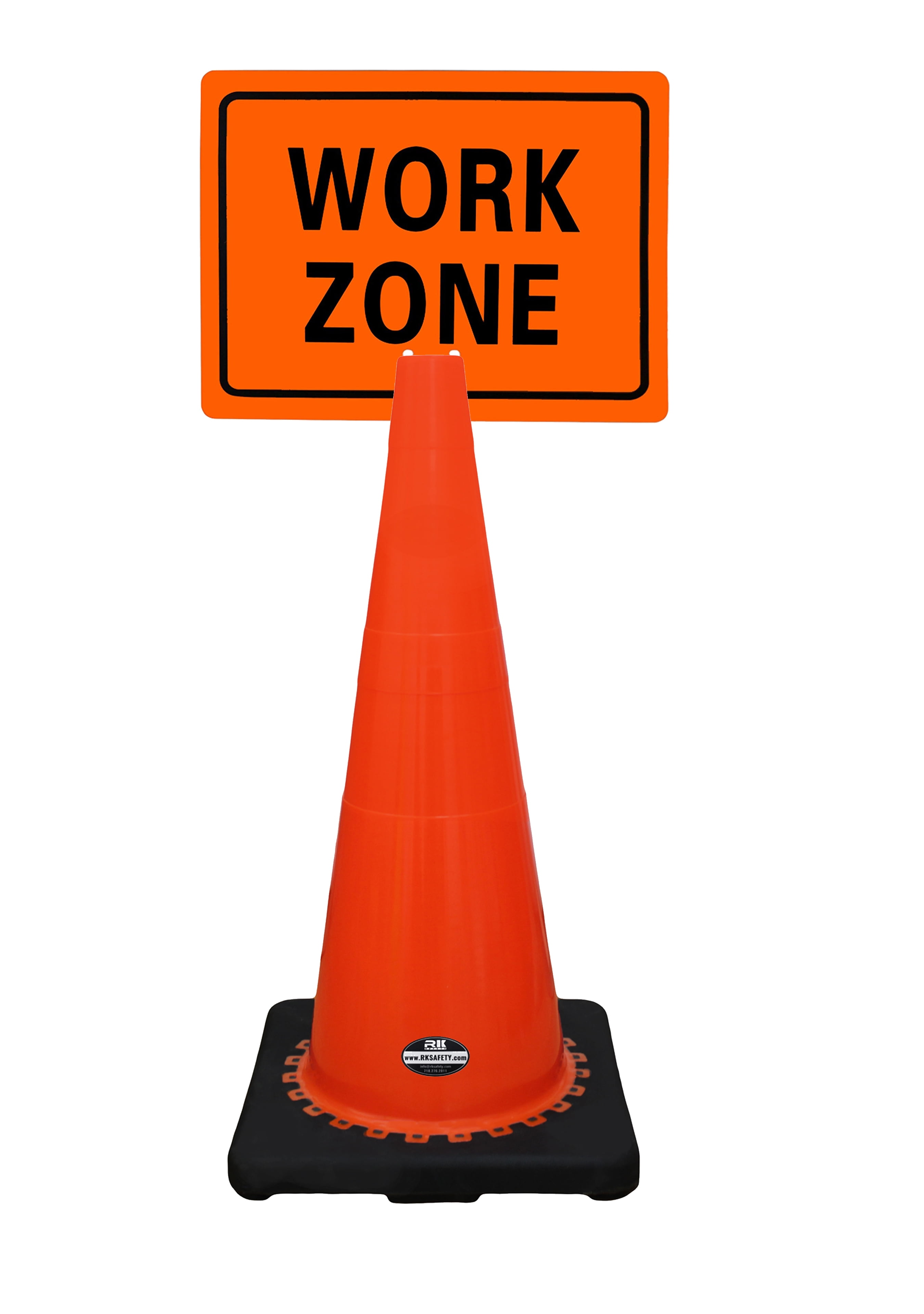 RK-Safety 28" Orange Cone, Black base without Reflective Tape, Plus ...