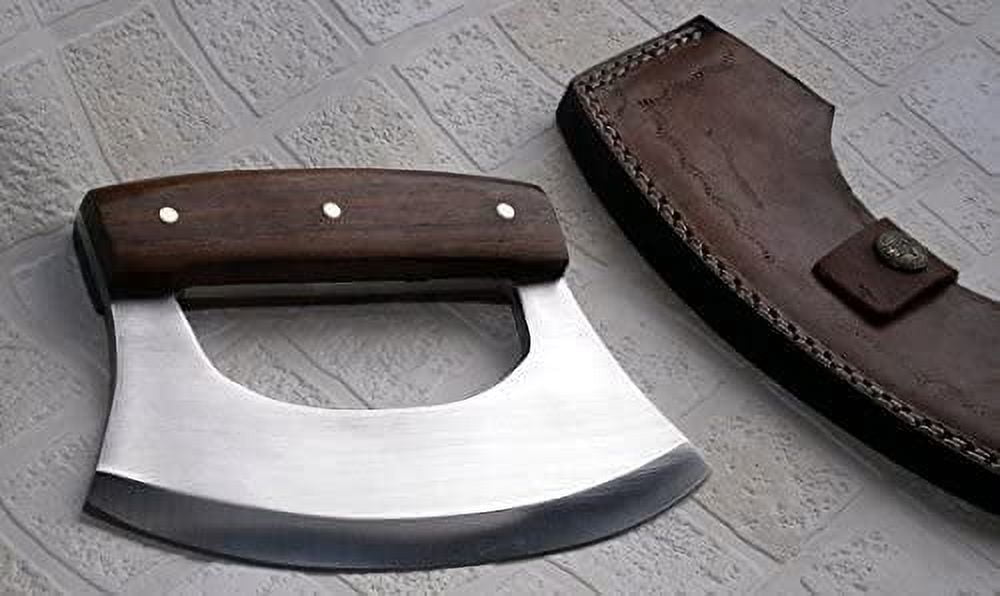 Poshland, Handmade 440C Stainless Steel Ulu Knife, Wood Handle ...