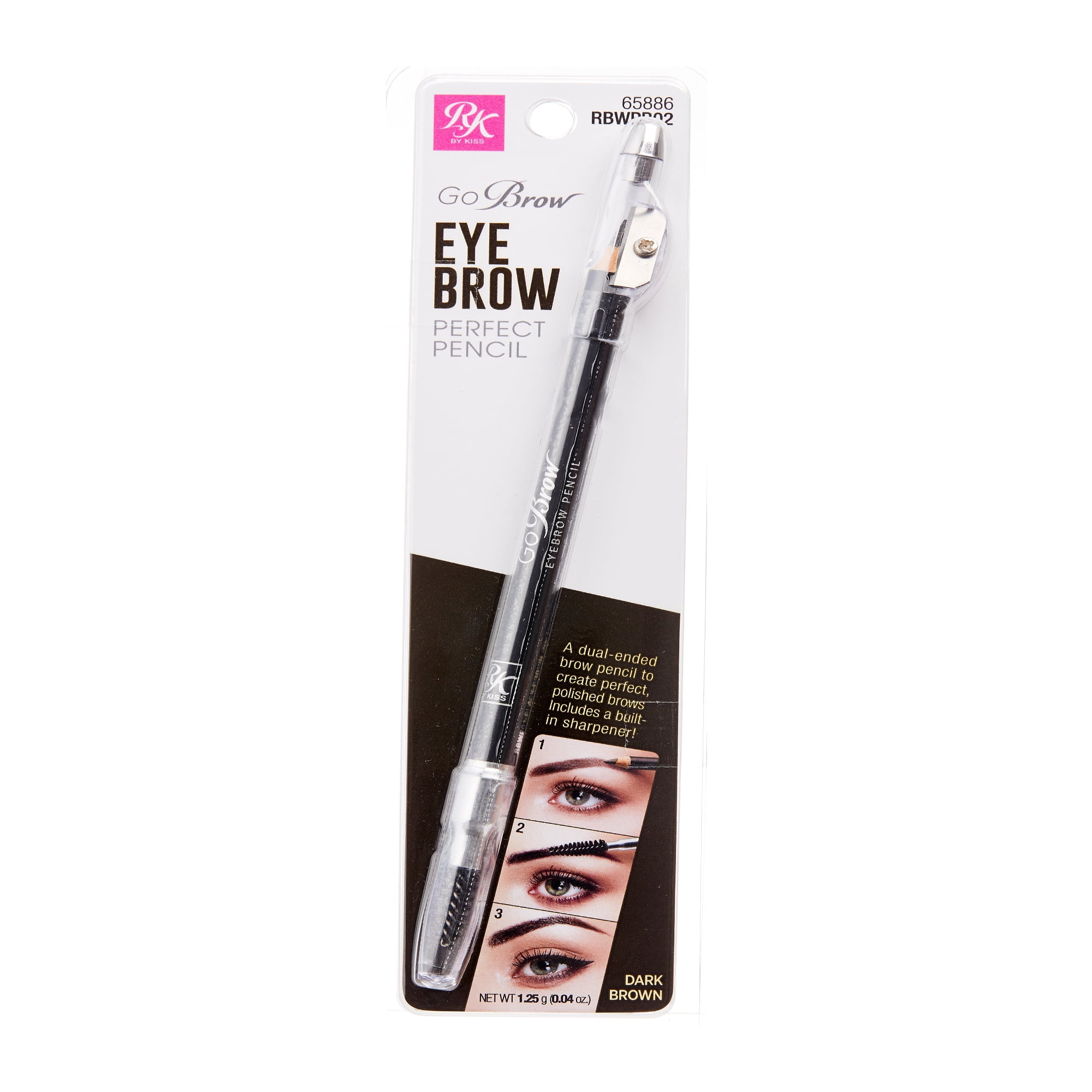 RK by KISS Go Brow Eyebrow Pencil, Dark Brown - Walmart.com