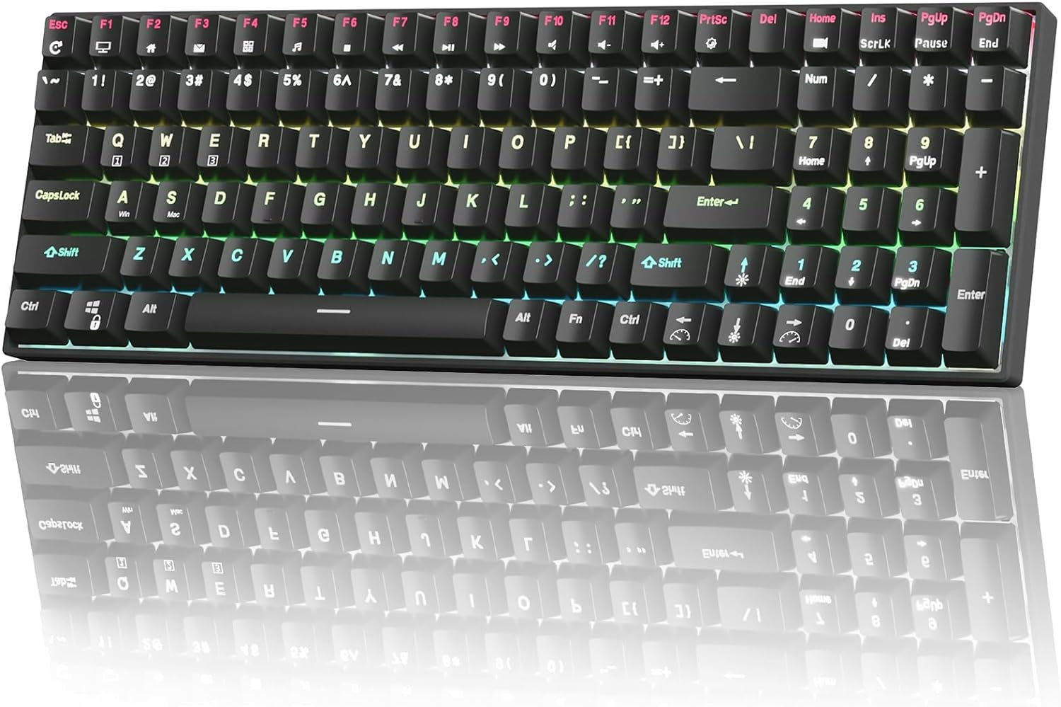 RK100 2.4G Wireless/Bluetooth/Wired RGB Mechanical Keyboard, 100 Keys 3 ...