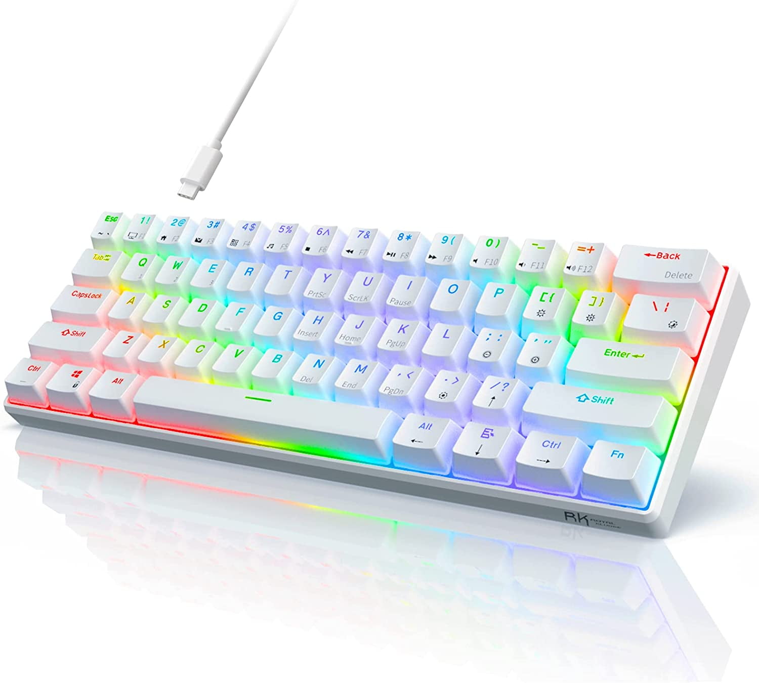 RK61 60% Gaming Keyboard, Wired RGB Mechanical Keyboard with No ...