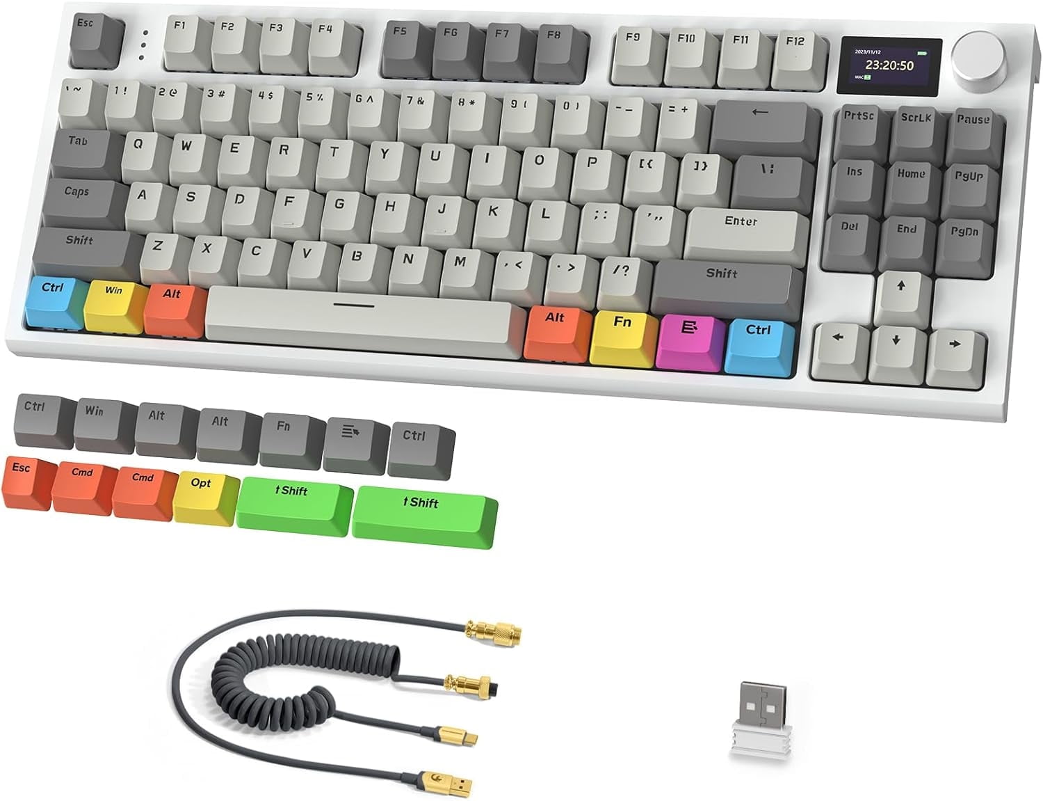 RK86 Mechanical Keyboard, 2.4G Wireless/BT5.0/USB-C Wired Gaming ...