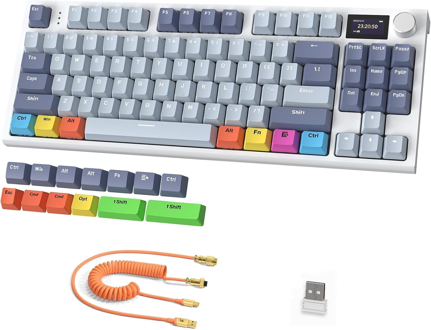 RK86 Mechanical Keyboard, 2.4G Wireless/BT5.0/USB-C Wired Gaming ...