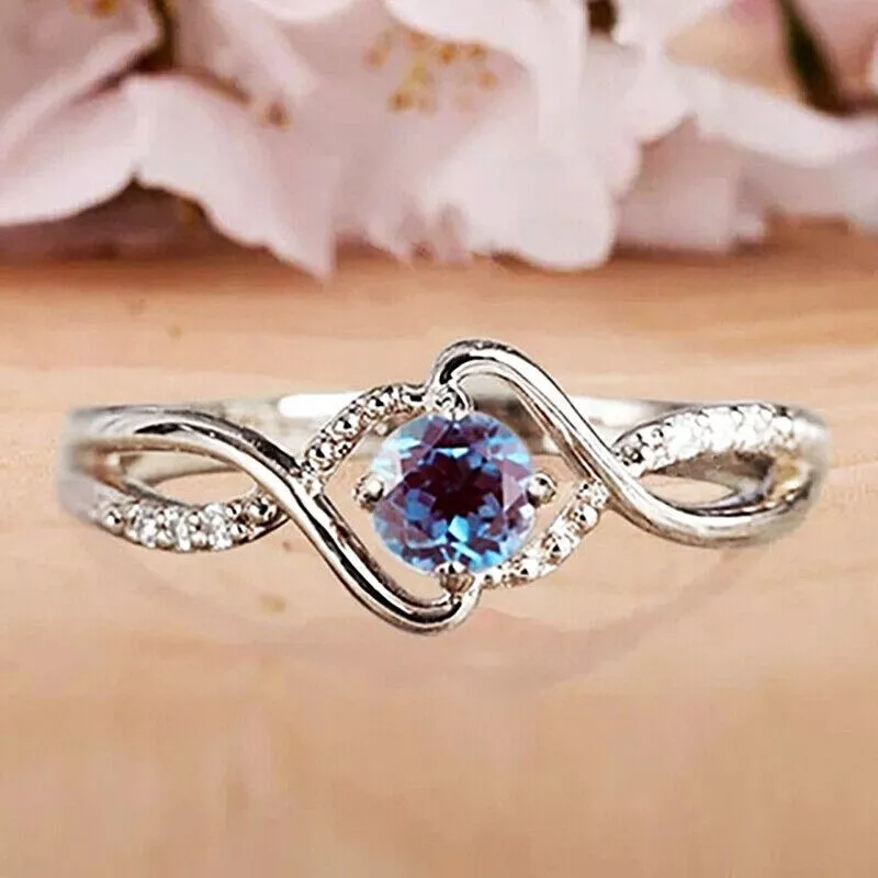 RKC 925 Sterling Silver 2 Ct Round Cut Lab Created Alexandrite Wedding ...