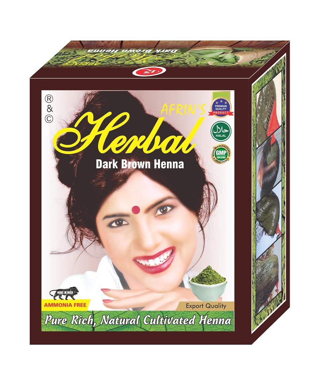 RKS Natural AFRINs Hair Colour for Women and Men Dark Brown Henna ...