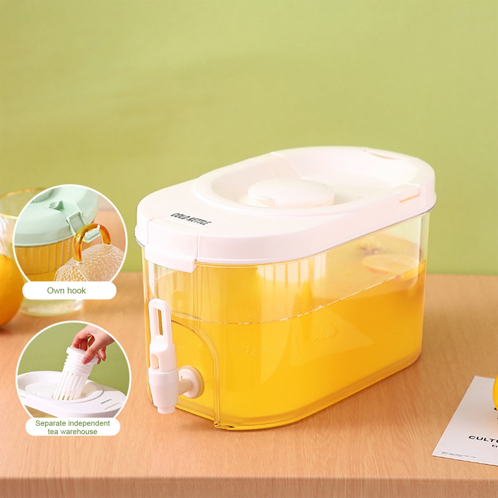 RKSTN 4L Large Capacity Plastic Beverage Dispenser, Drink Dispenser ...