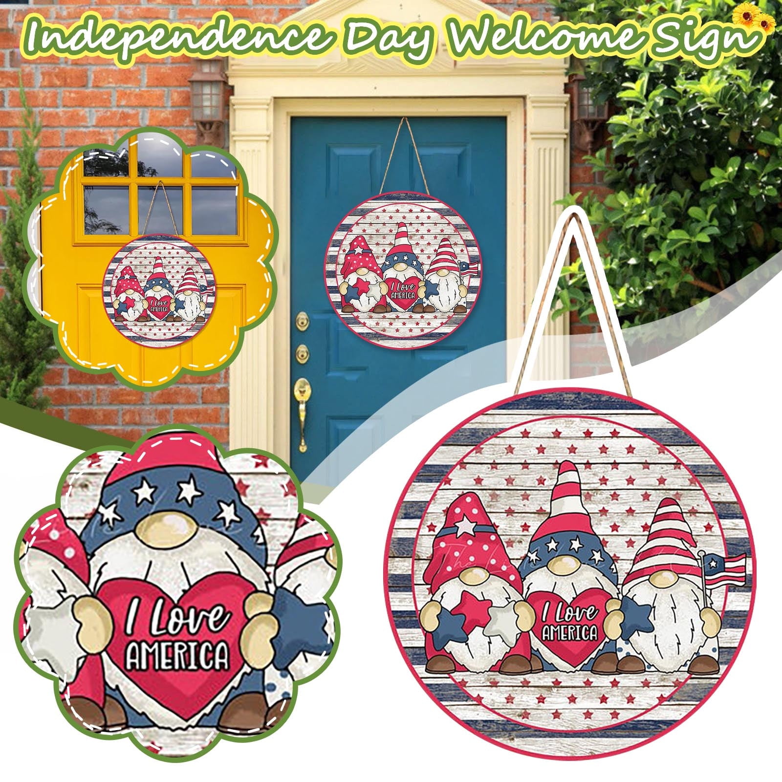 RKSTN 4th of July Welcome Sign Independence Day Welcome Sign Decorative ...