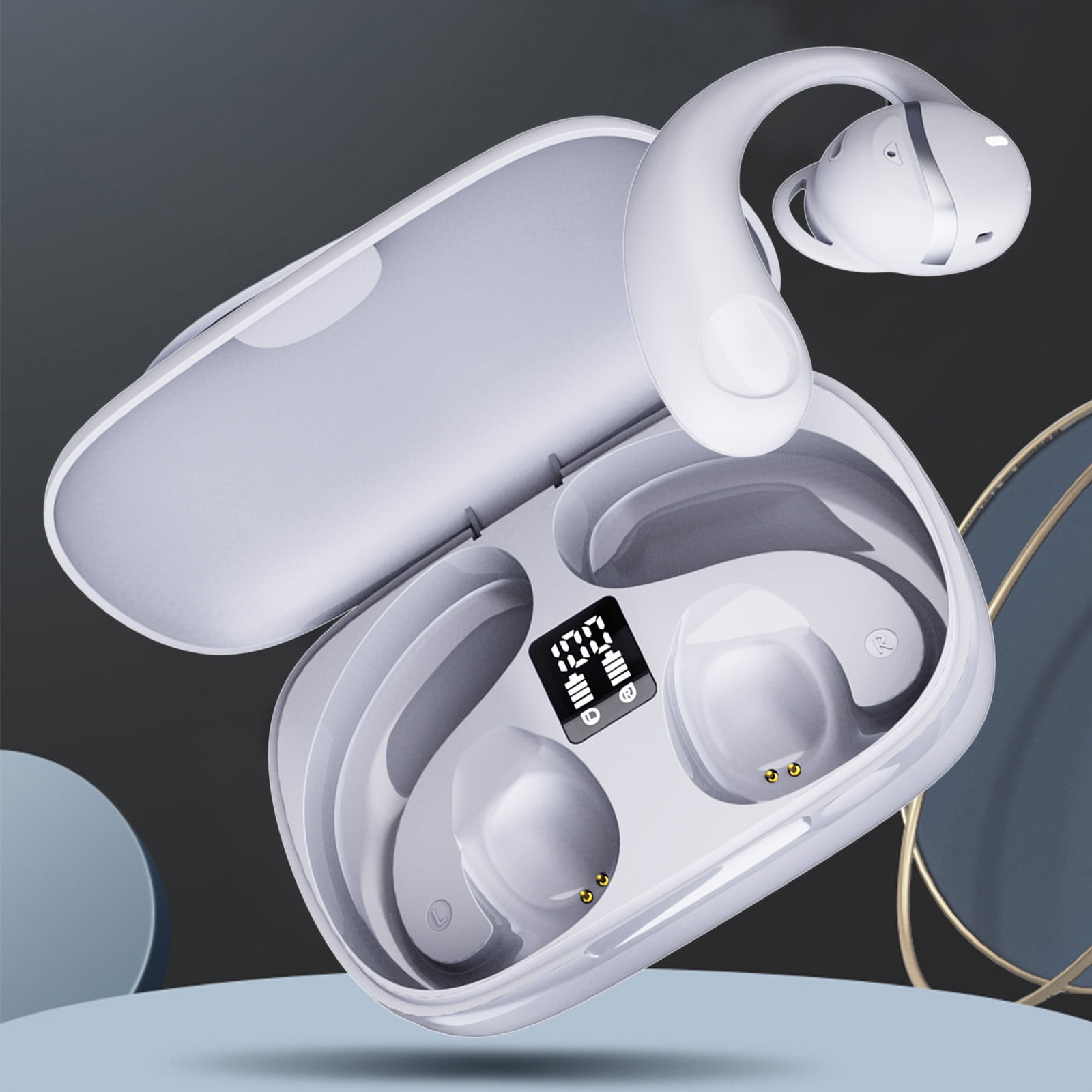 RKSTN 5.3 Ear Mounted Three Truth Digital Display Wireless Bluetooth ...